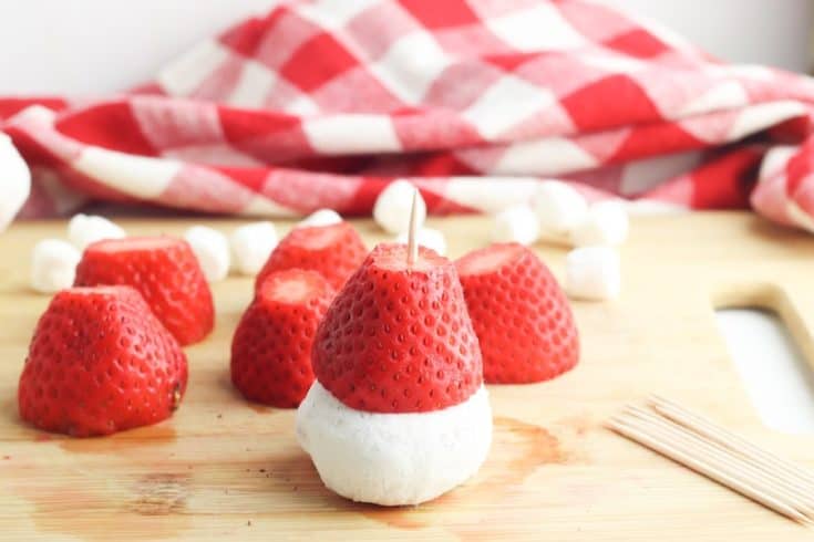 3 Ingredient Strawberry Santa Claus Hats (No Bake!)