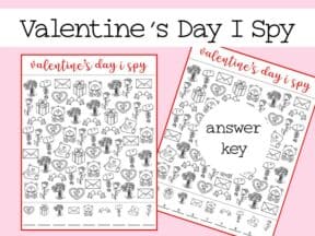 Free Valentines Day I Spy Printable Activity for Elementary School Kids