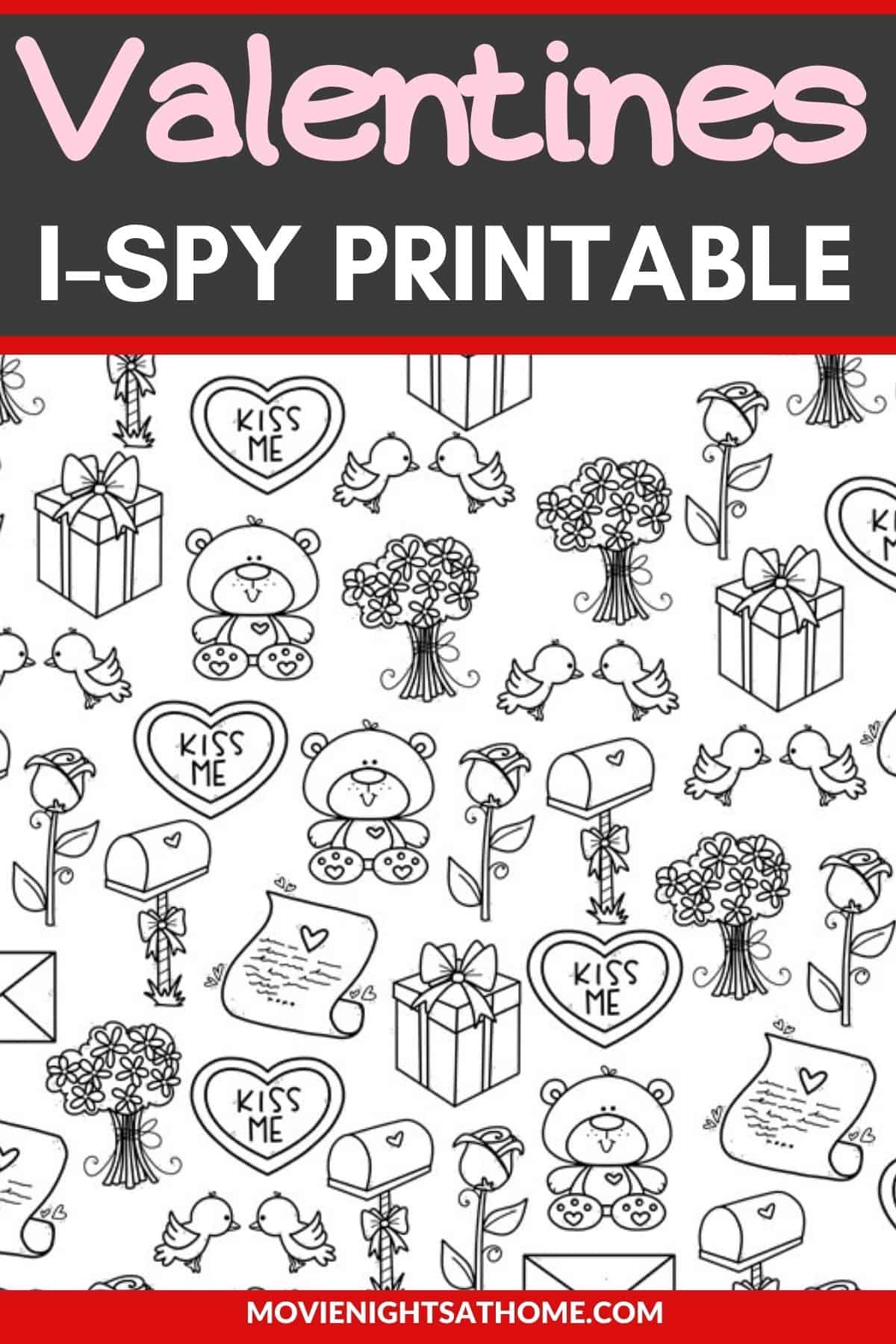 Free Valentines Day I Spy Printable Activity for Elementary School Kids