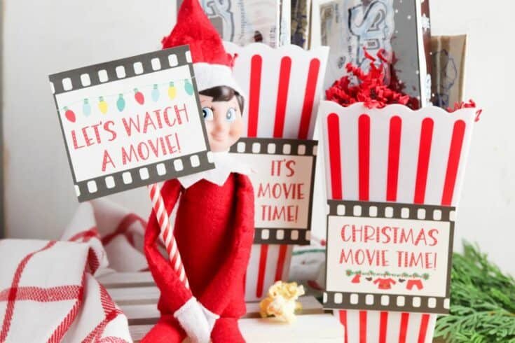 Elf on the Shelf Christmas Movie Night – Free DIY Props