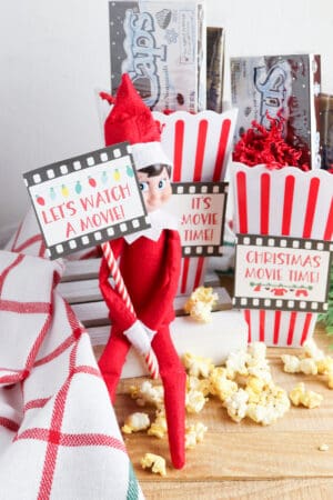Elf on the Shelf Christmas Movie Night – Free DIY Props