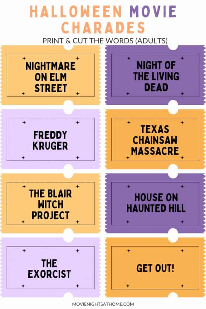 Ultimate Halloween Charades Words List (Free Printable!)
