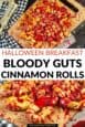 Zombie Bloody Intestines Cinnamon Rolls for Halloween