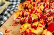 Zombie Bloody Intestines Cinnamon Rolls for Halloween