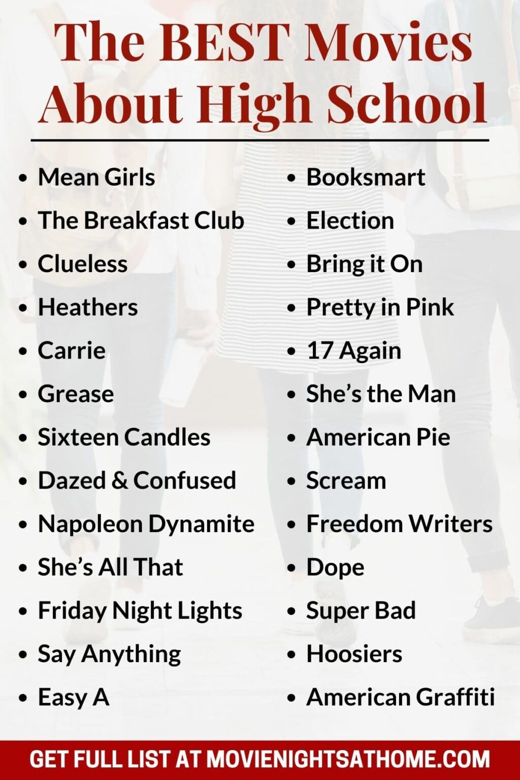 Top 50 Iconic Movies About High School for Teens